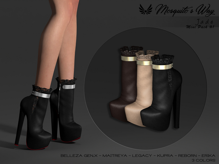 Second Life Marketplace Mw Jade Boots [ Minipack 1 ]